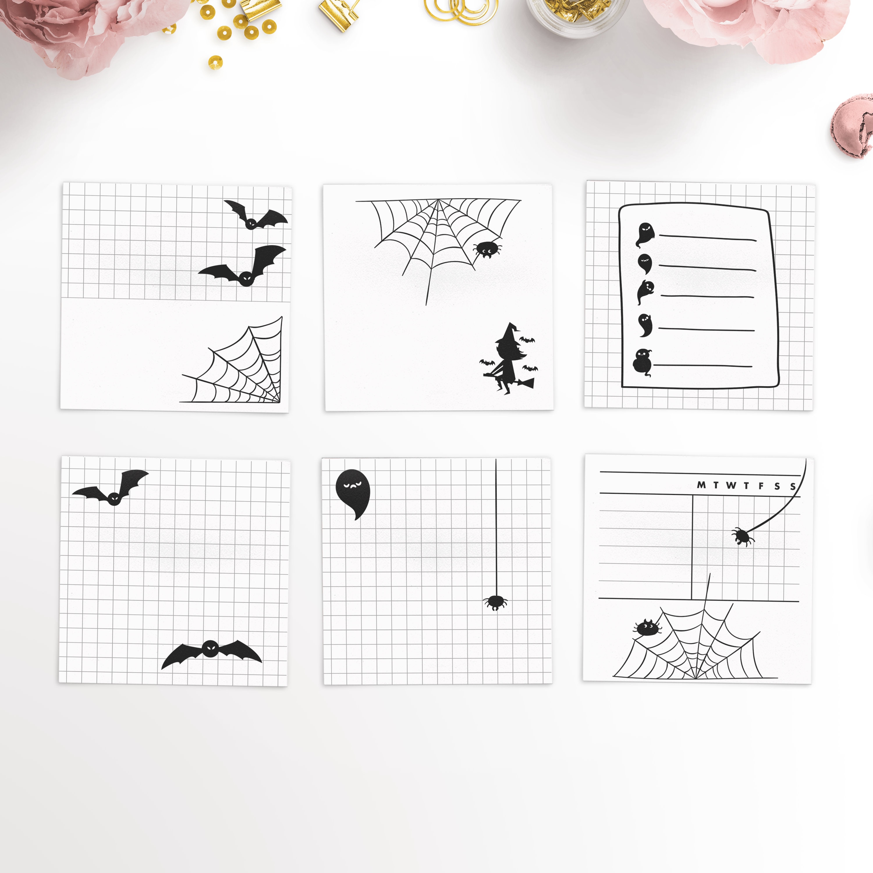 Halloween Sticky Note Template 3 X 3 Inch - Etsy UK