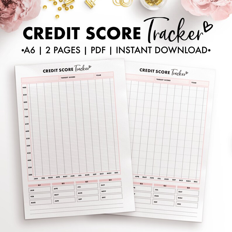 A6 Credit Score Tracker - Etsy