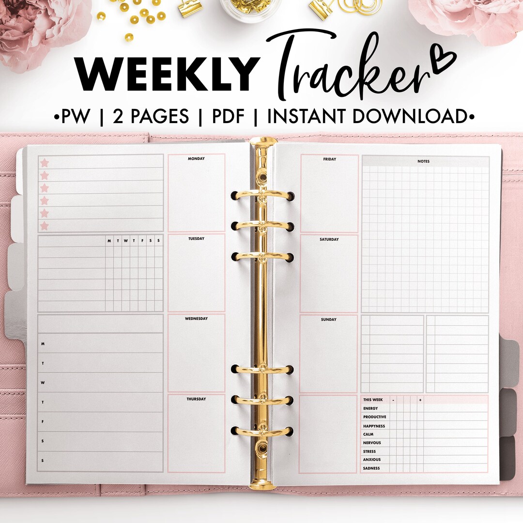 Personal Wide Weekly Tracker - Etsy