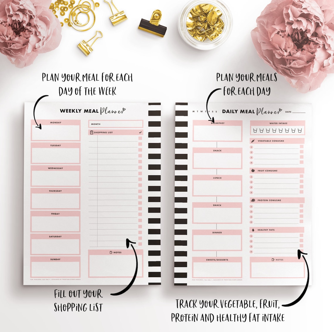 Classic HP Health and Fitness Planner | Etsy