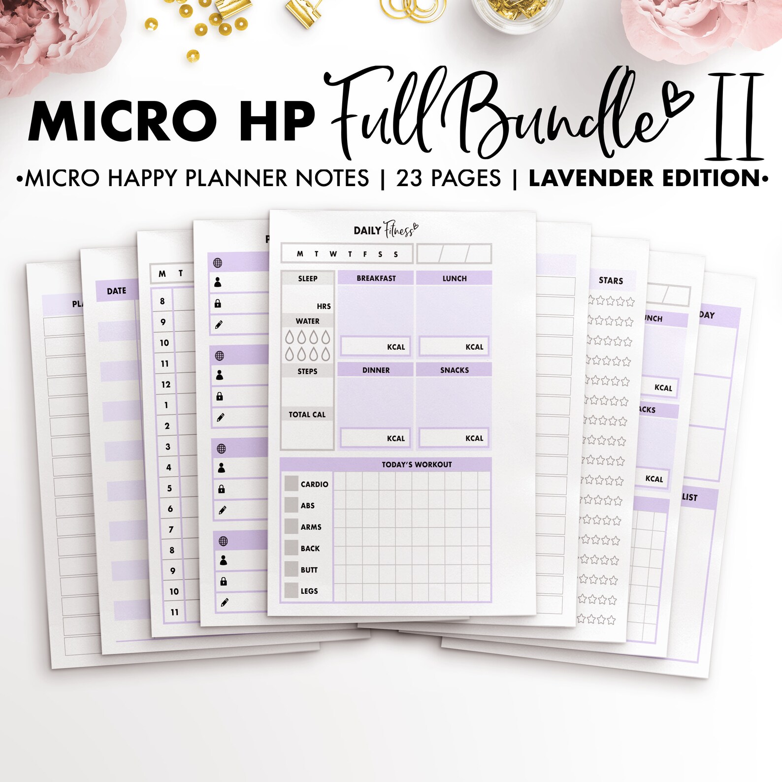 Micro HP Micro Happy Planner Full Bundle 2nd Edition | Etsy