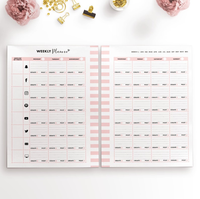 A6 Social Media Planner | Etsy