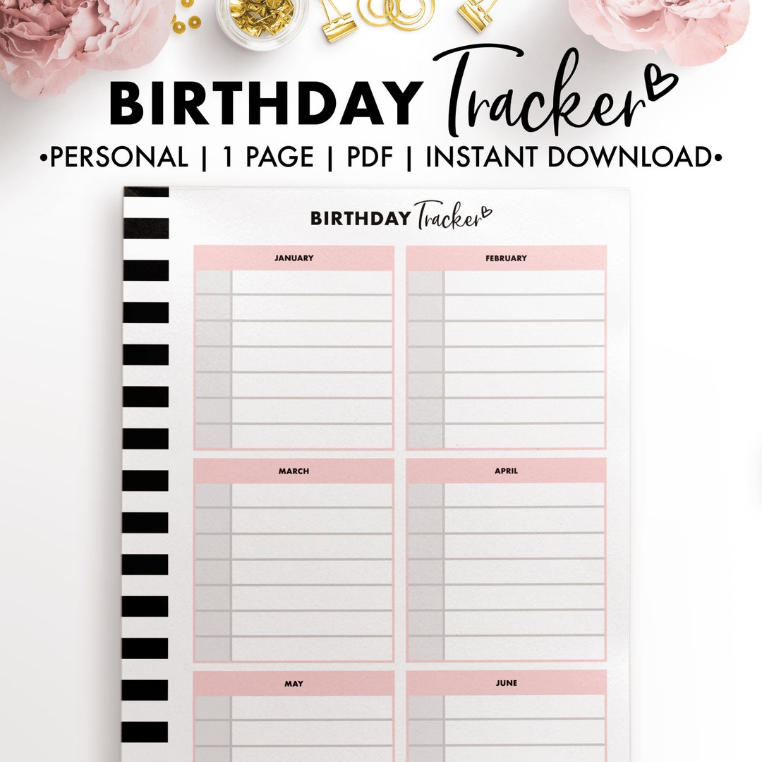 Planify Pro, Personal Size, Birthday Tracker - Etsy
