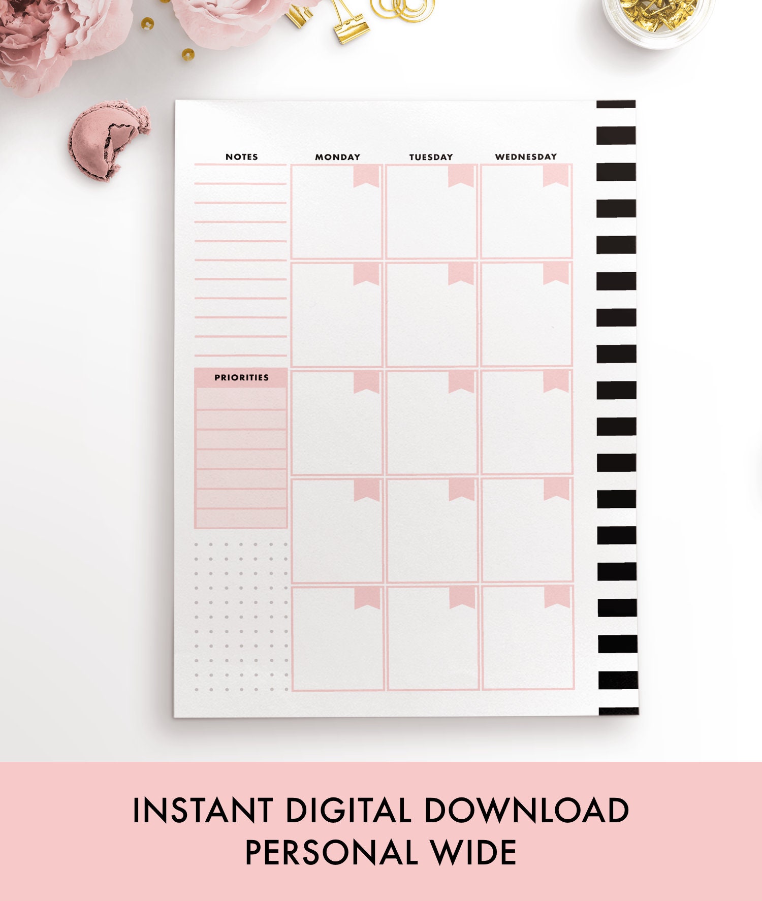 Persoonlijke brede maandelijkse planner | Etsy