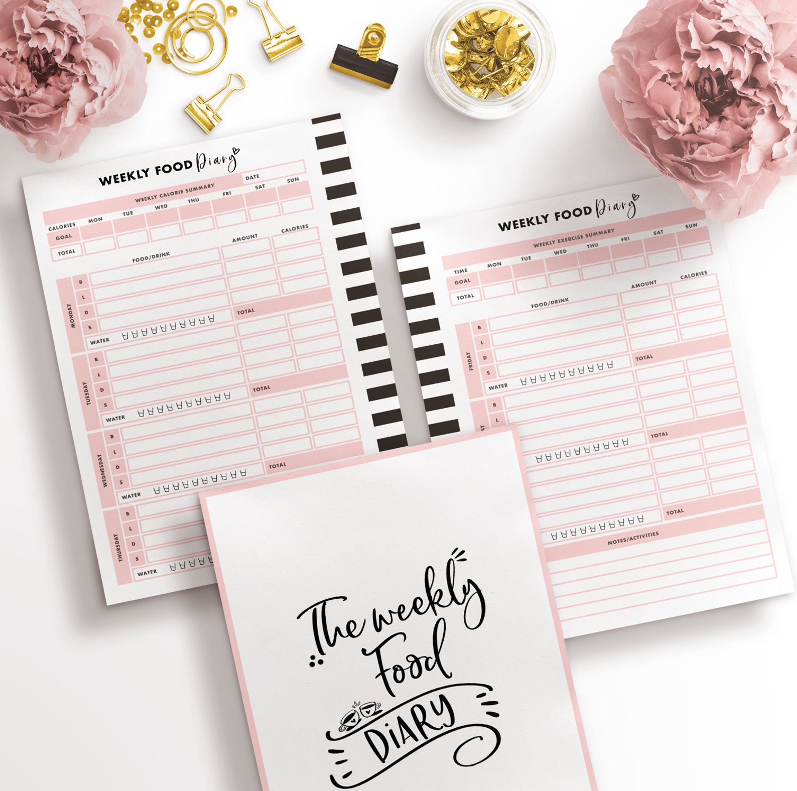 Personal Wide Weekly Food Diary - Etsy