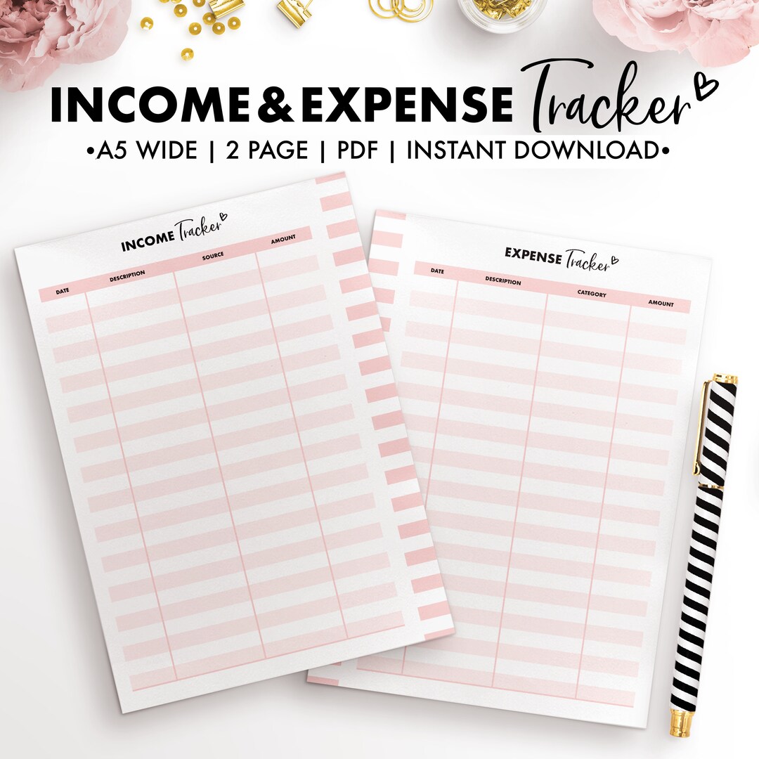 Planify Pro, A5 Wide, Income and Expense Tracker - Etsy