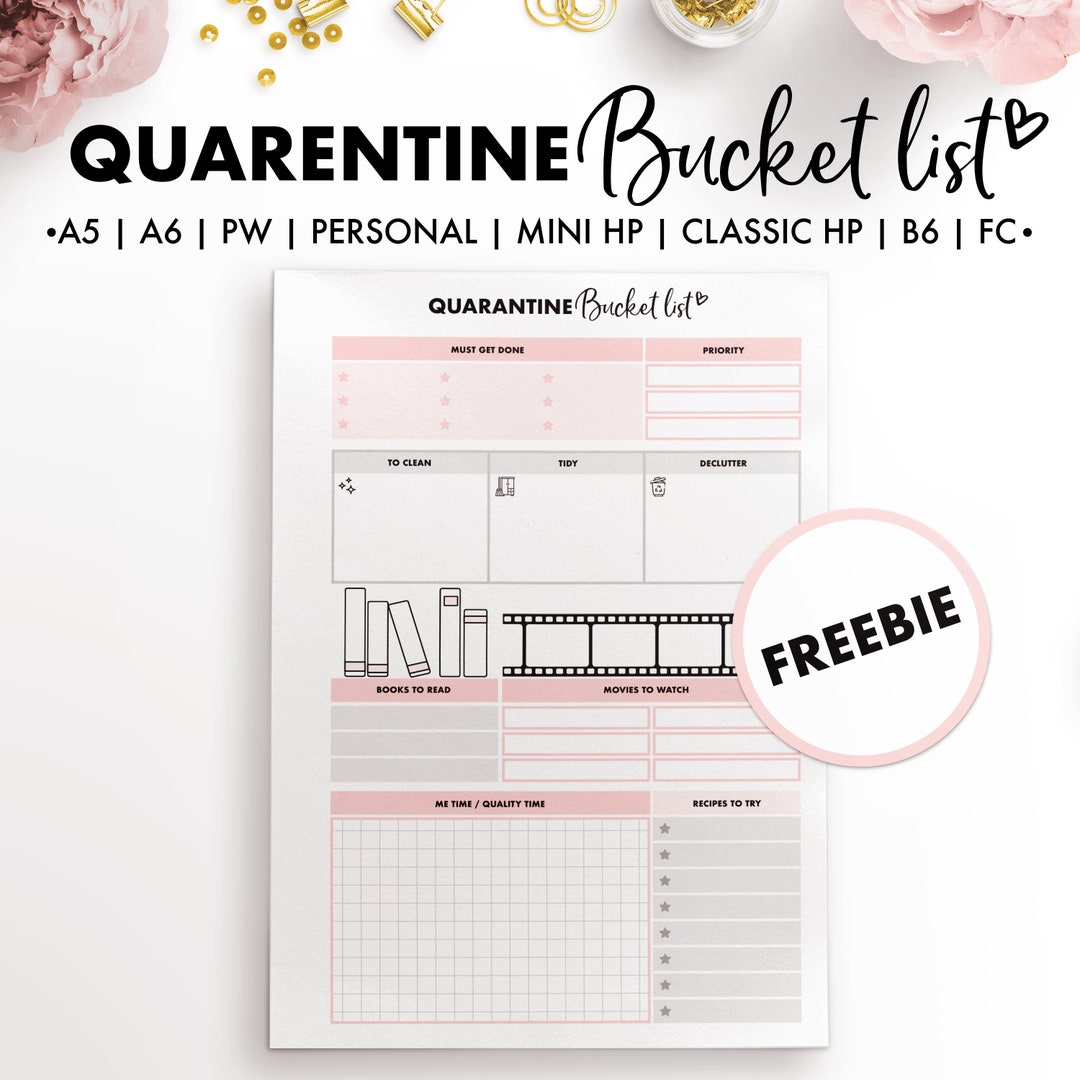 Planify Pro, FREEBIE, Quarantine Bucket List, DON'T BUY This Listing - Etsy