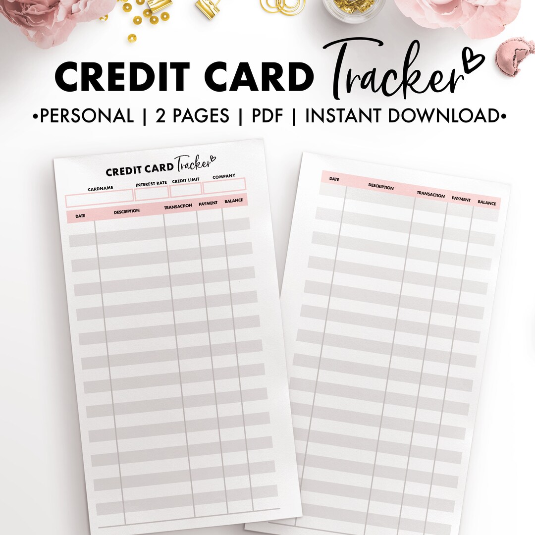 Planify Pro, Personal Size, Credit Card Tracker - Etsy