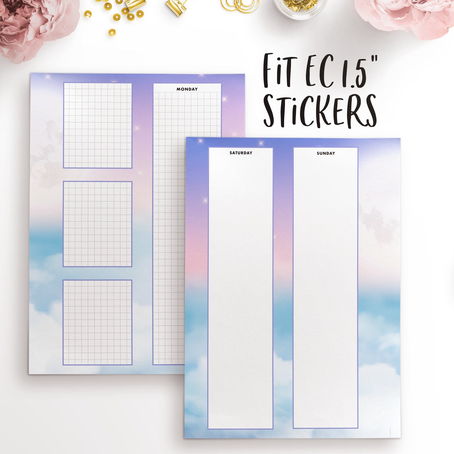 Personal Wide Weekly EC Style 1.5 Inch - Etsy