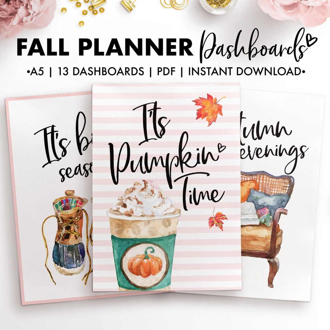 Planify Pro, A5, Fall Planner Dashboard - Etsy