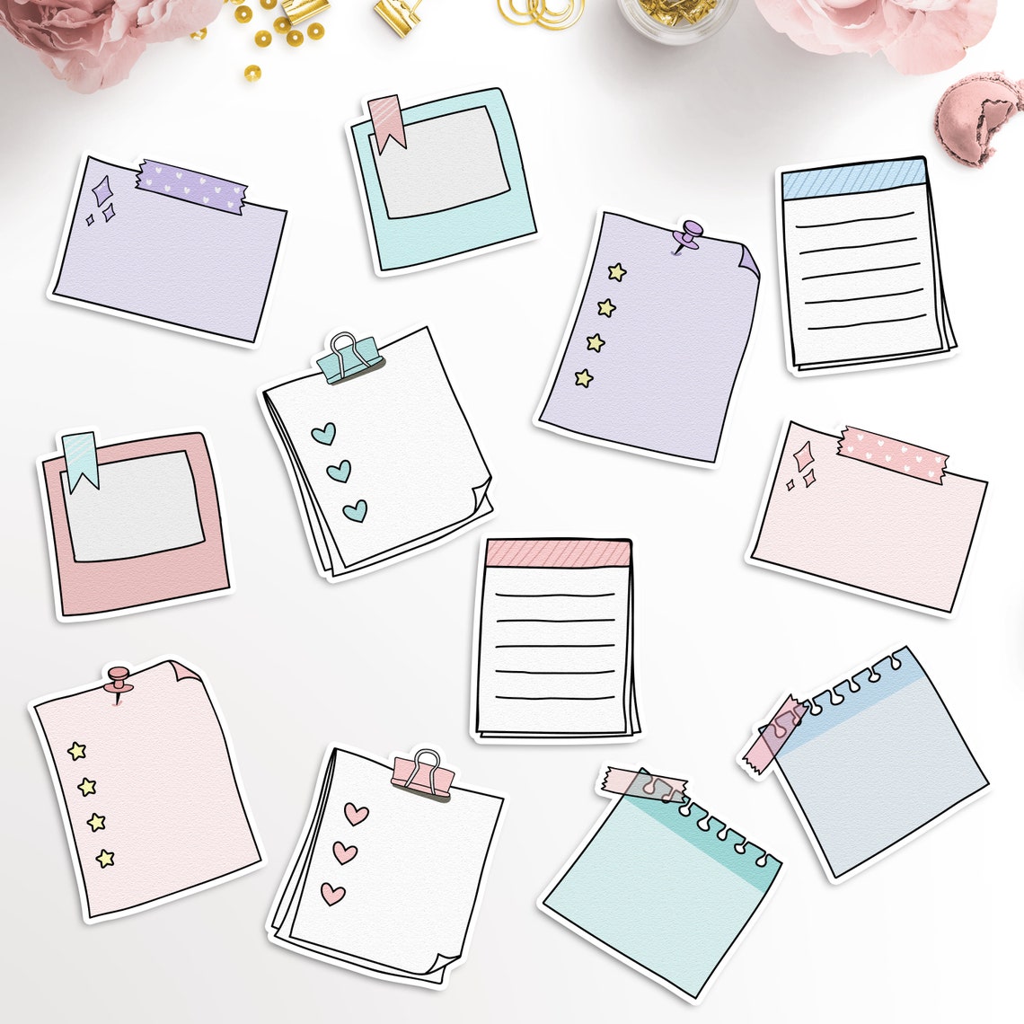 Die Cuts Stickers Sticky Note Collection Planner Stickers - Etsy