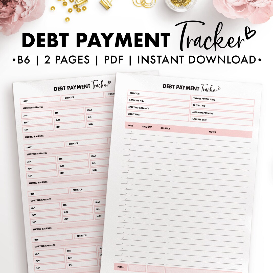 Planify Pro, B6, Debt Payment Tracker - Etsy