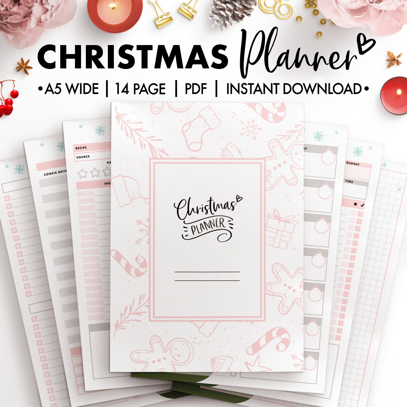 A5 Wide Christmas Planner - Etsy