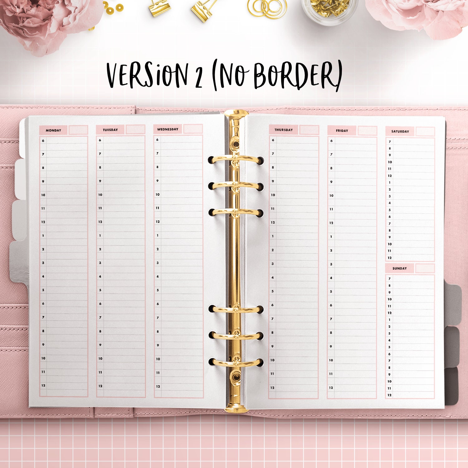 Personal Wide Weekly Schedule | Etsy