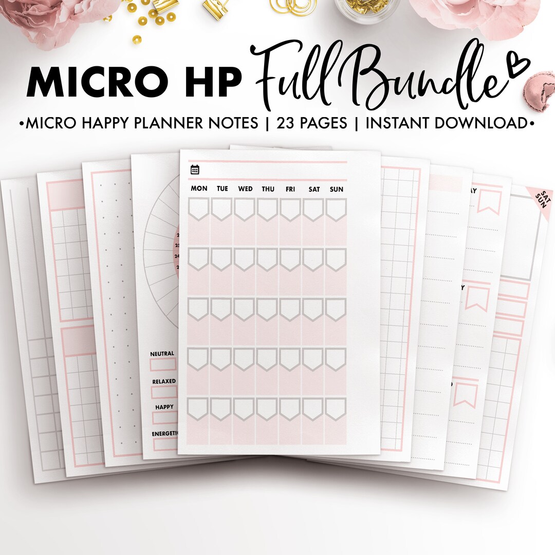 Planify Pro, Micro HP, Micro Happy Planner Full Bundle - Etsy