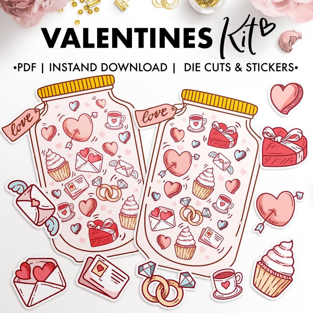 Planify Pro, Valentines Sticker Kit, PDF Instant Download - Etsy