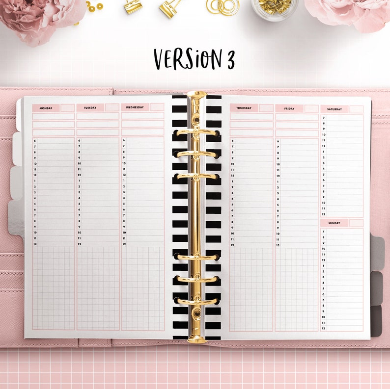 Personal Wide Weekly Schedule - Etsy