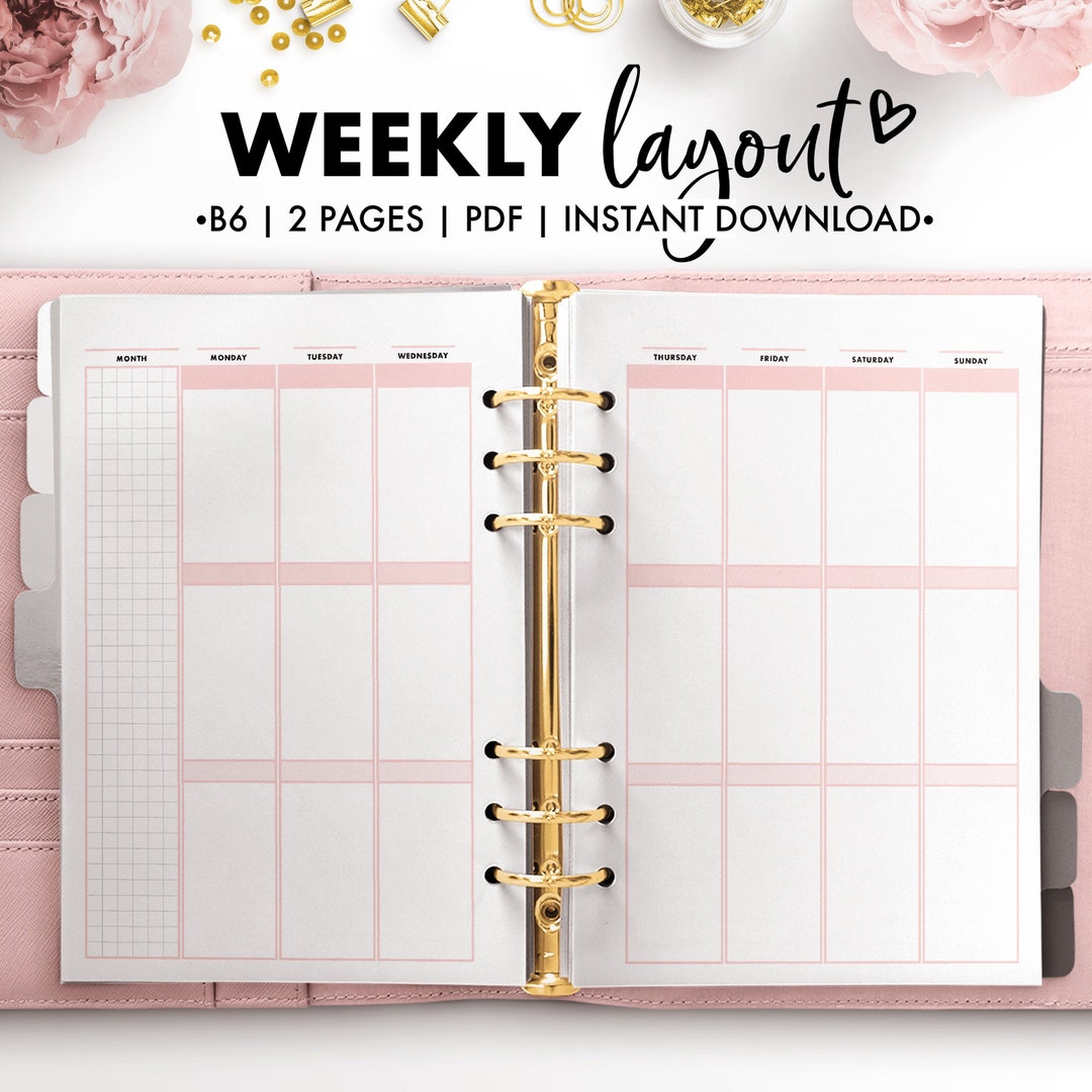 Planify Pro, B6 Weekly Layout - Etsy