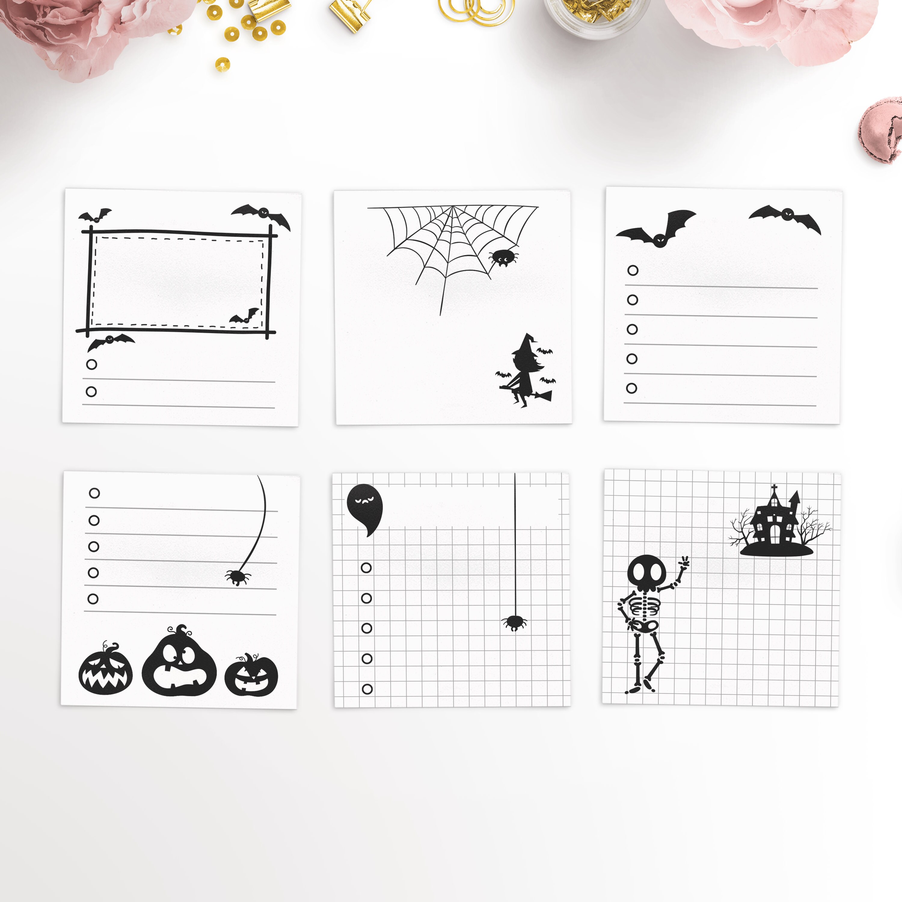 Halloween Sticky Note Template 3 X 3 Inch - Etsy UK