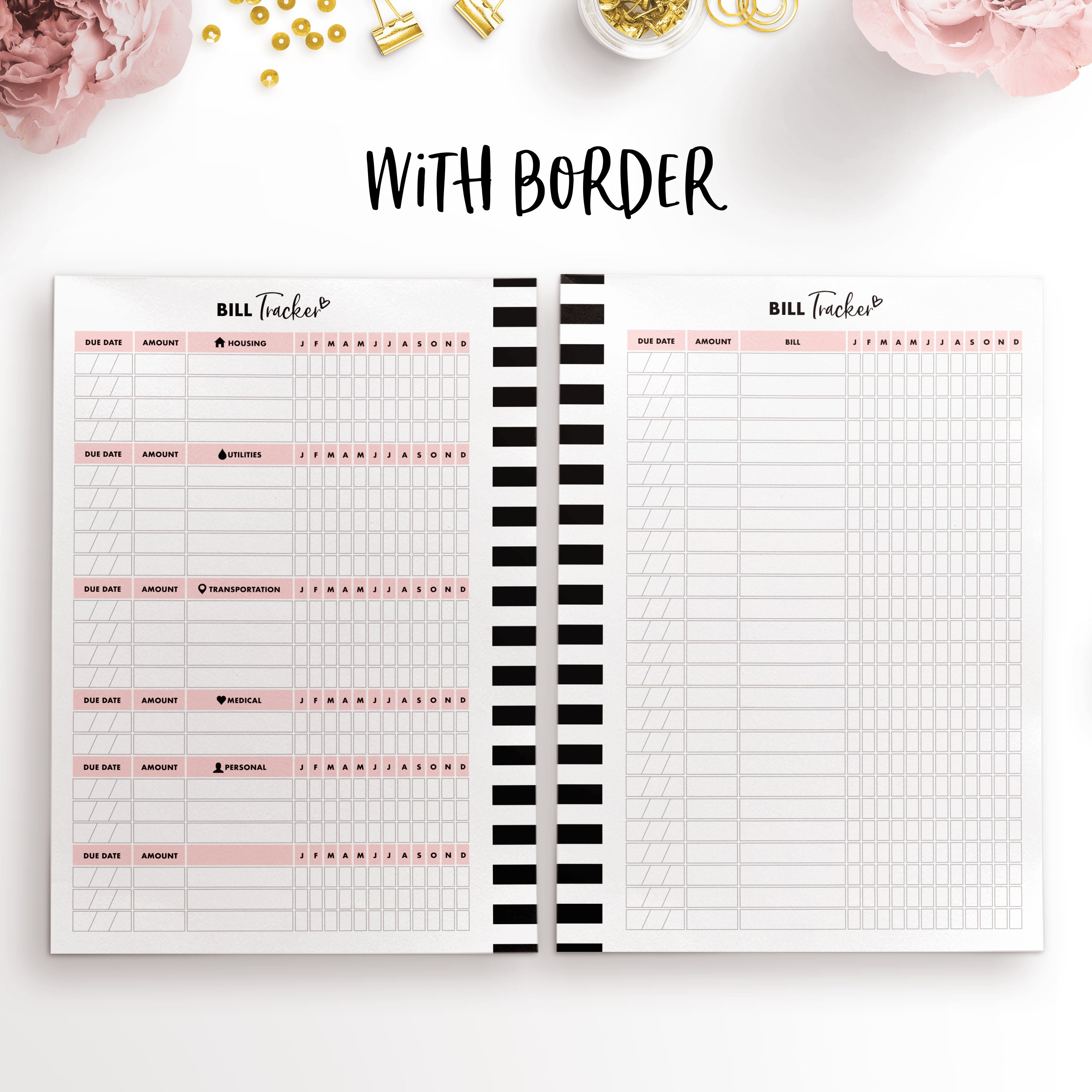 A5 Wide Bill Tracker | Etsy