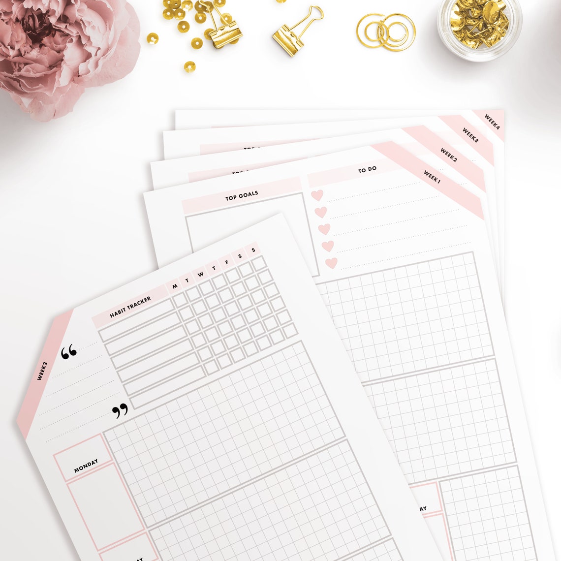 Classic HP Horizontal Monthly Corner Flip - Etsy