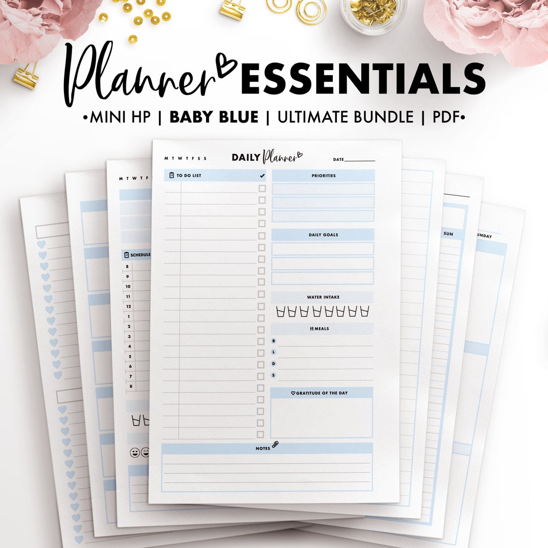 Planify Pro, Mini HP, Planner Essentials, Baby Blue - Etsy
