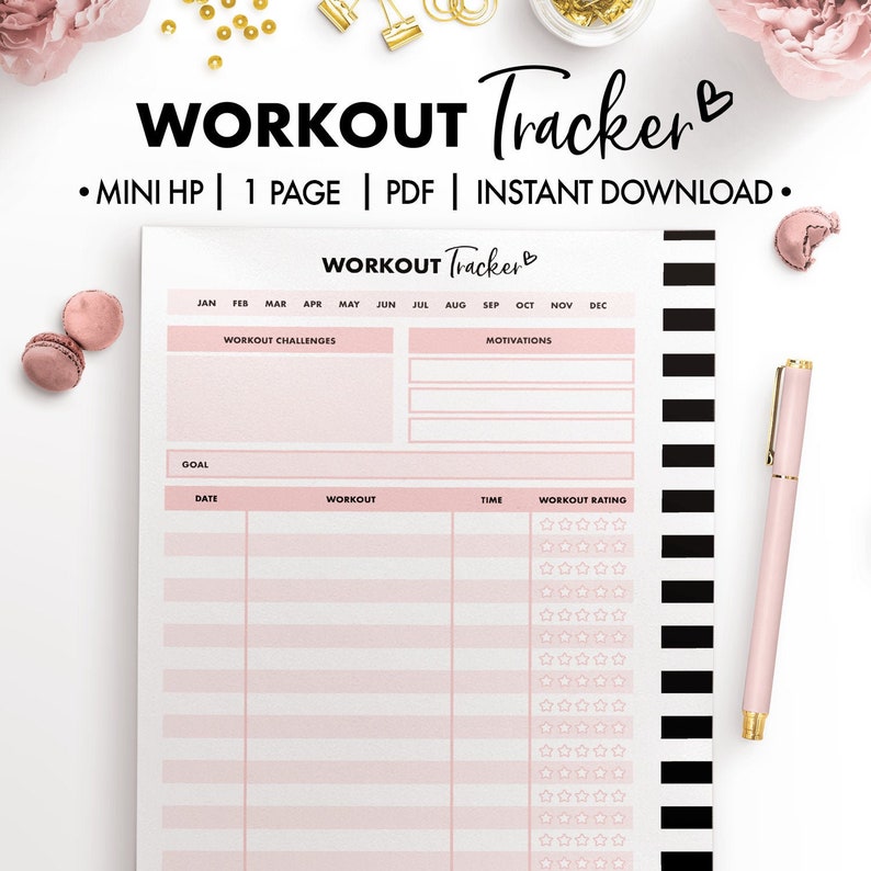 Mini HP Workout Tracker | Etsy