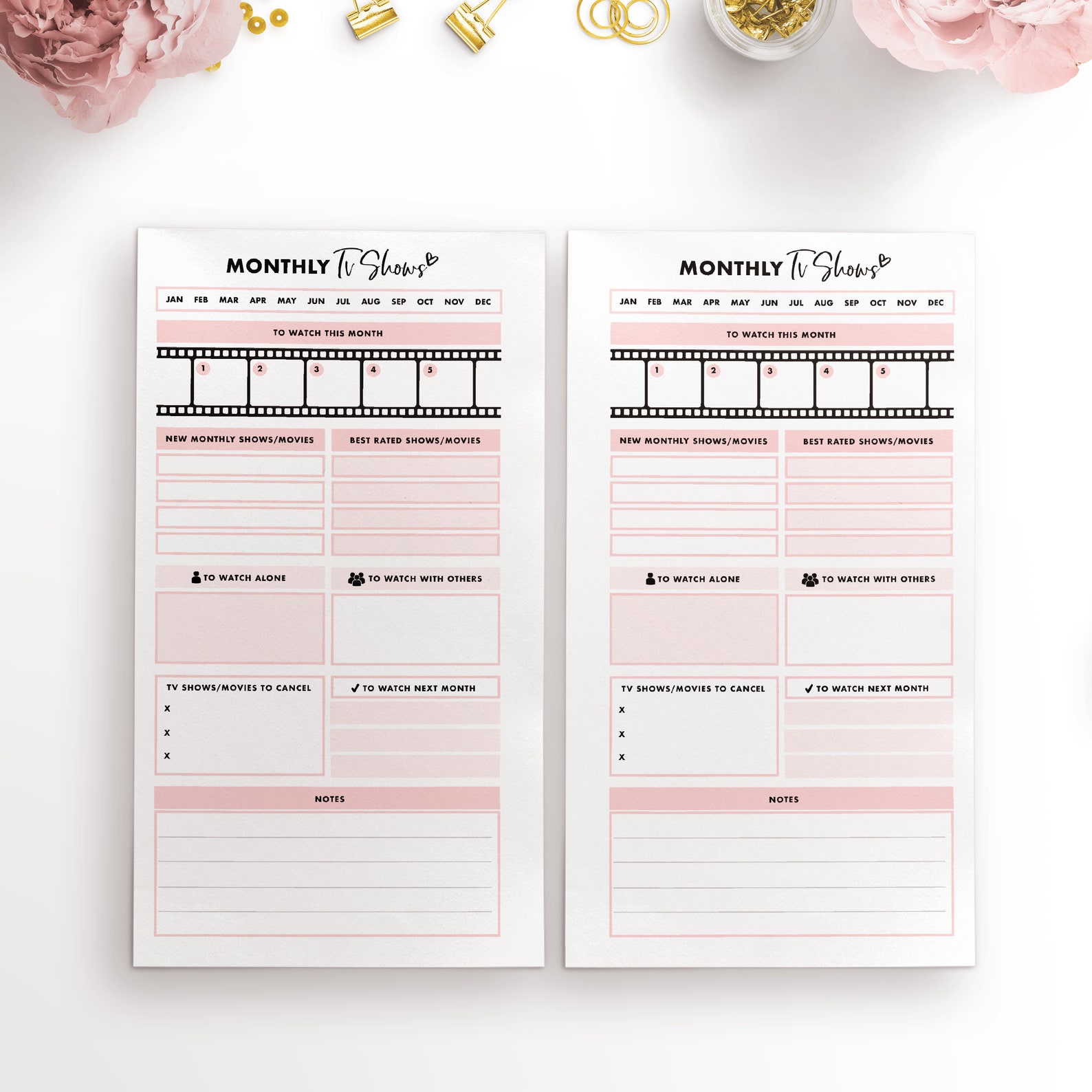 Personal Size TV Show Planner | Etsy