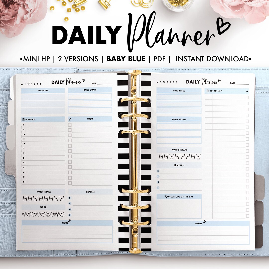 Mini HP Daily Planner Baby Blue - Etsy