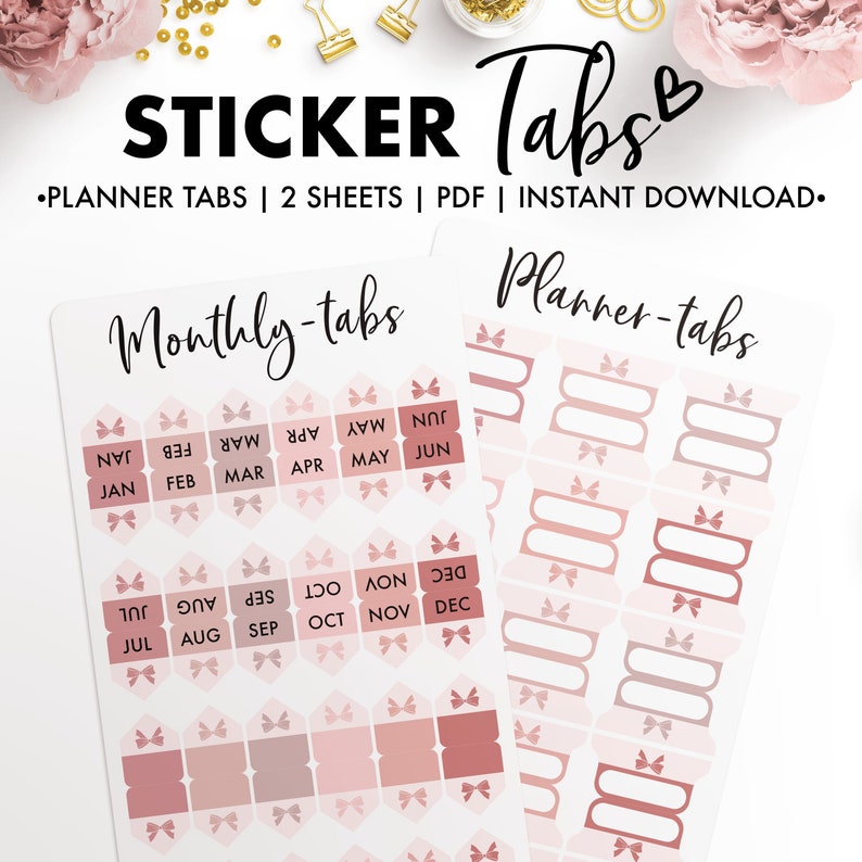 Sticker Tabs PDF Instant Download - Etsy