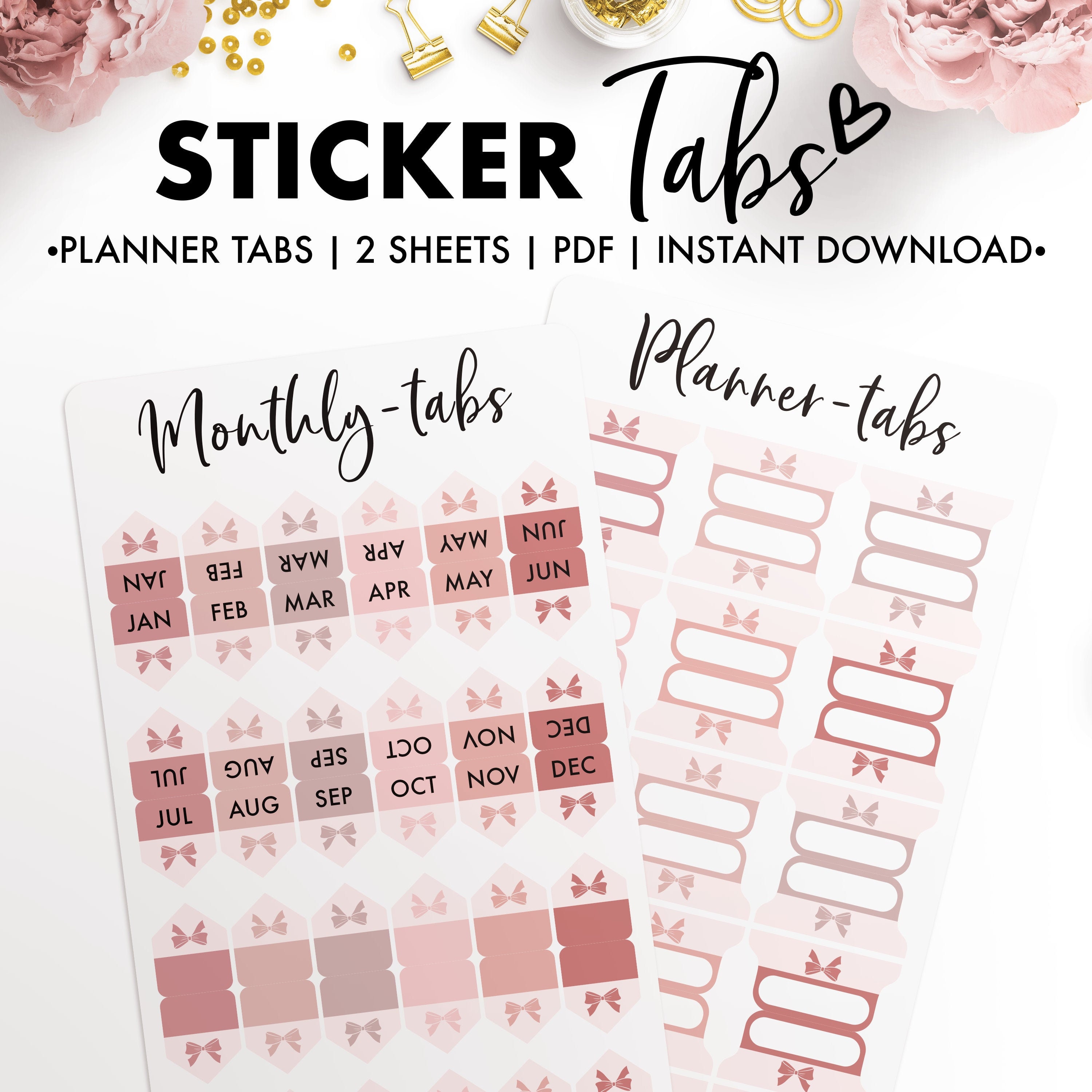 Sticker Tabs PDF Instant Download - Etsy