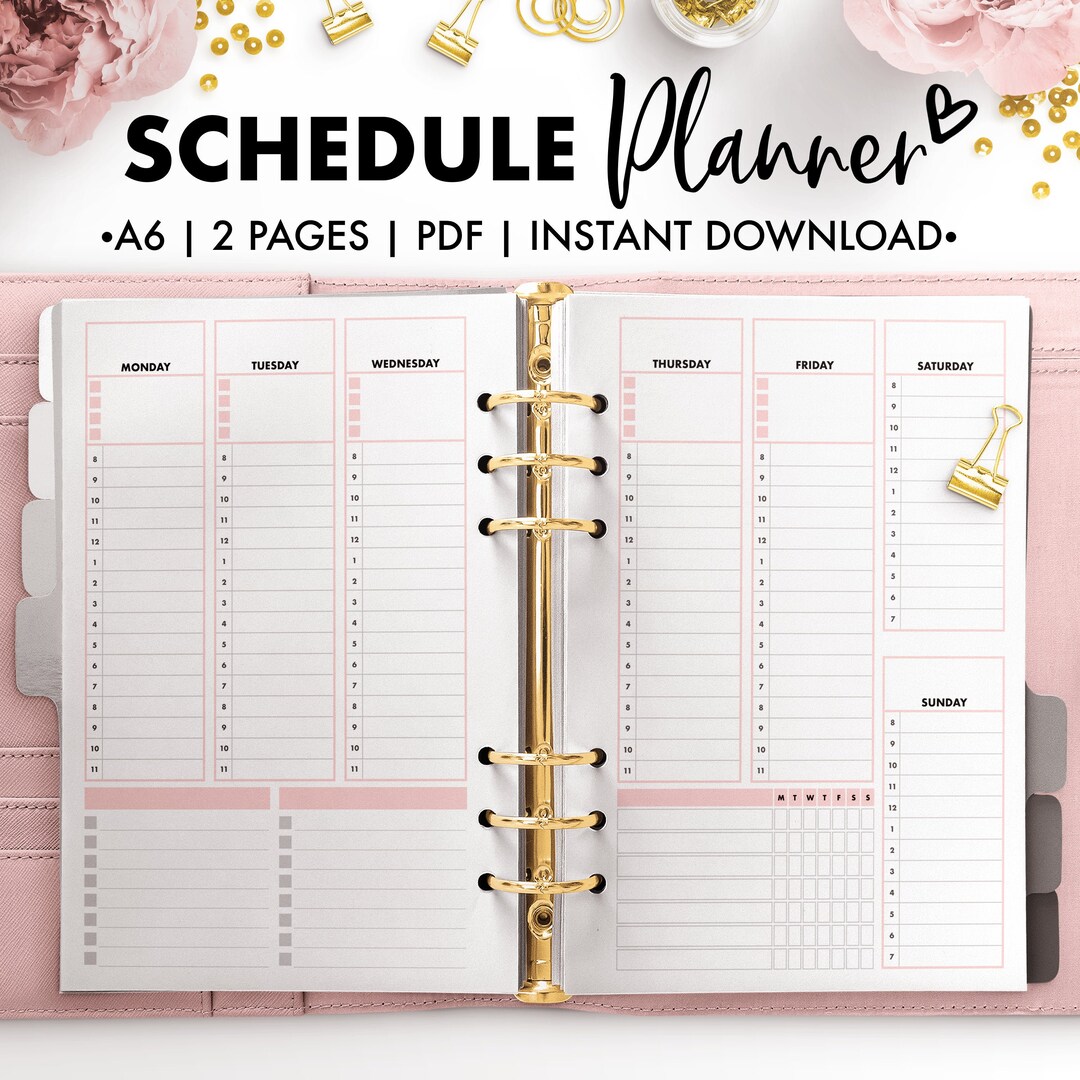 A6 Schedule Planner - Etsy