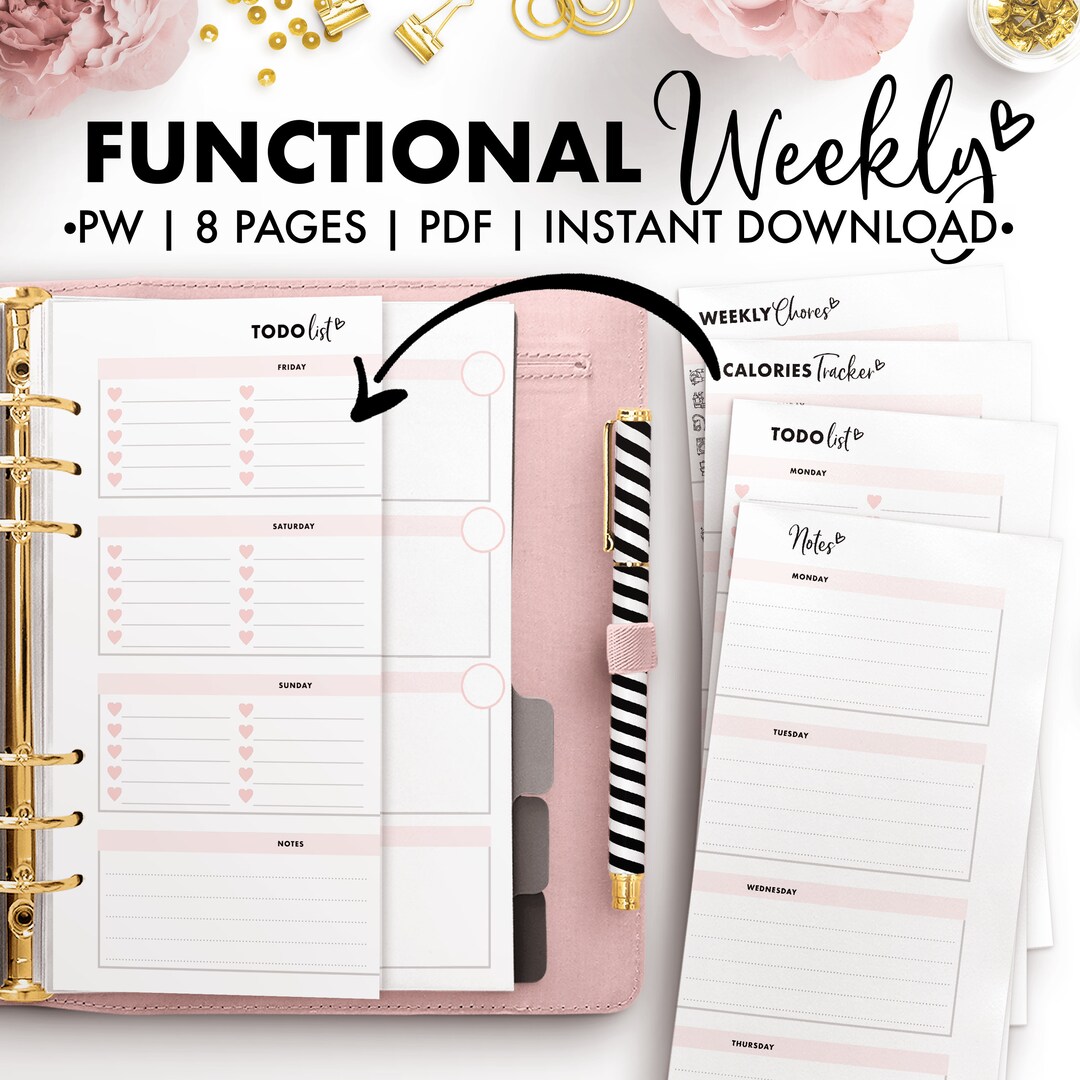 Personal Wide Functional Weekly - Etsy