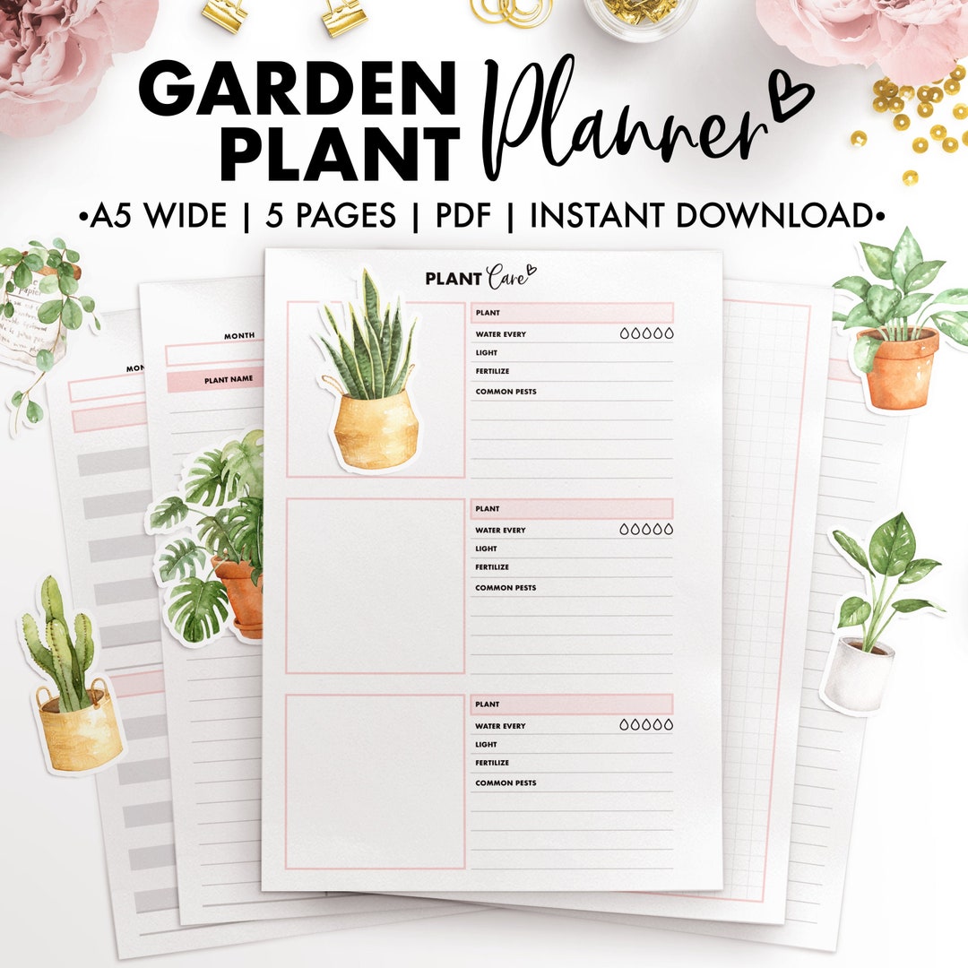 Planify Pro, A5 Wide, Garden Plant Planner and Die Cut Sticker - Etsy