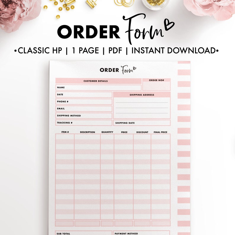 Classic HP Order Form - Etsy