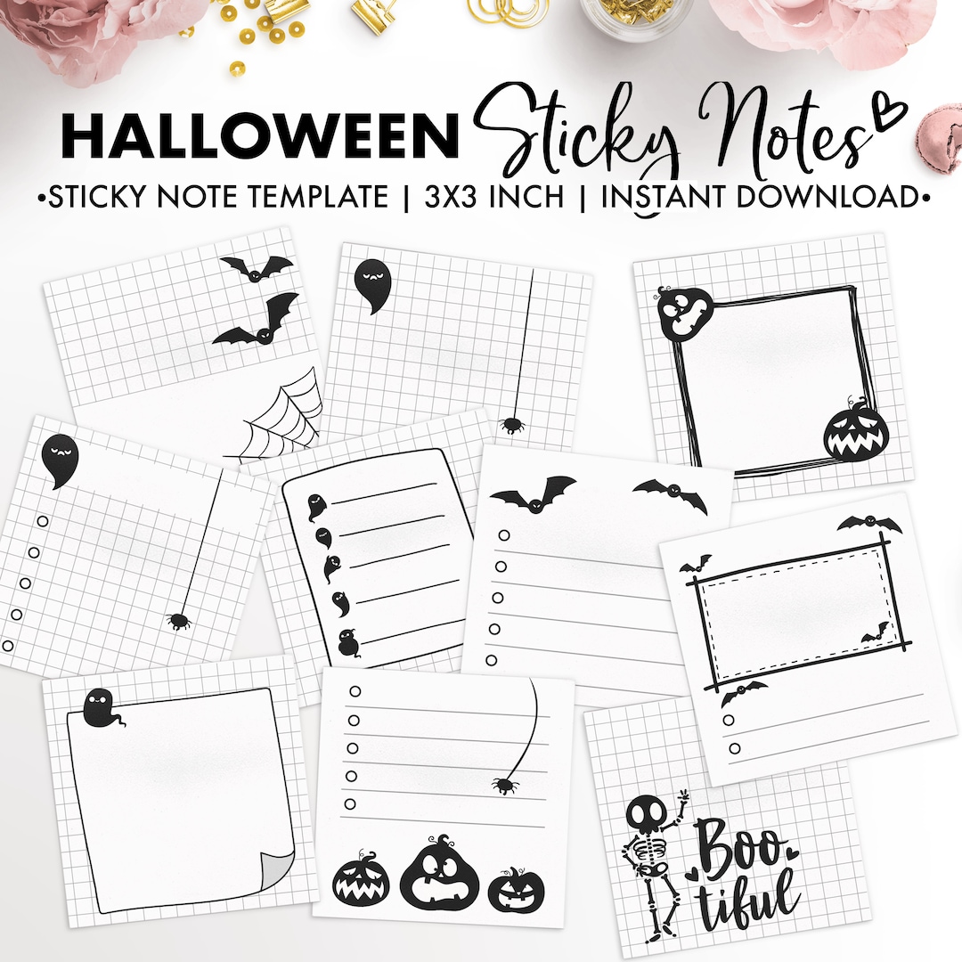 Planify Pro, Halloween Sticky Note Template 3 X 3 Inch - Etsy