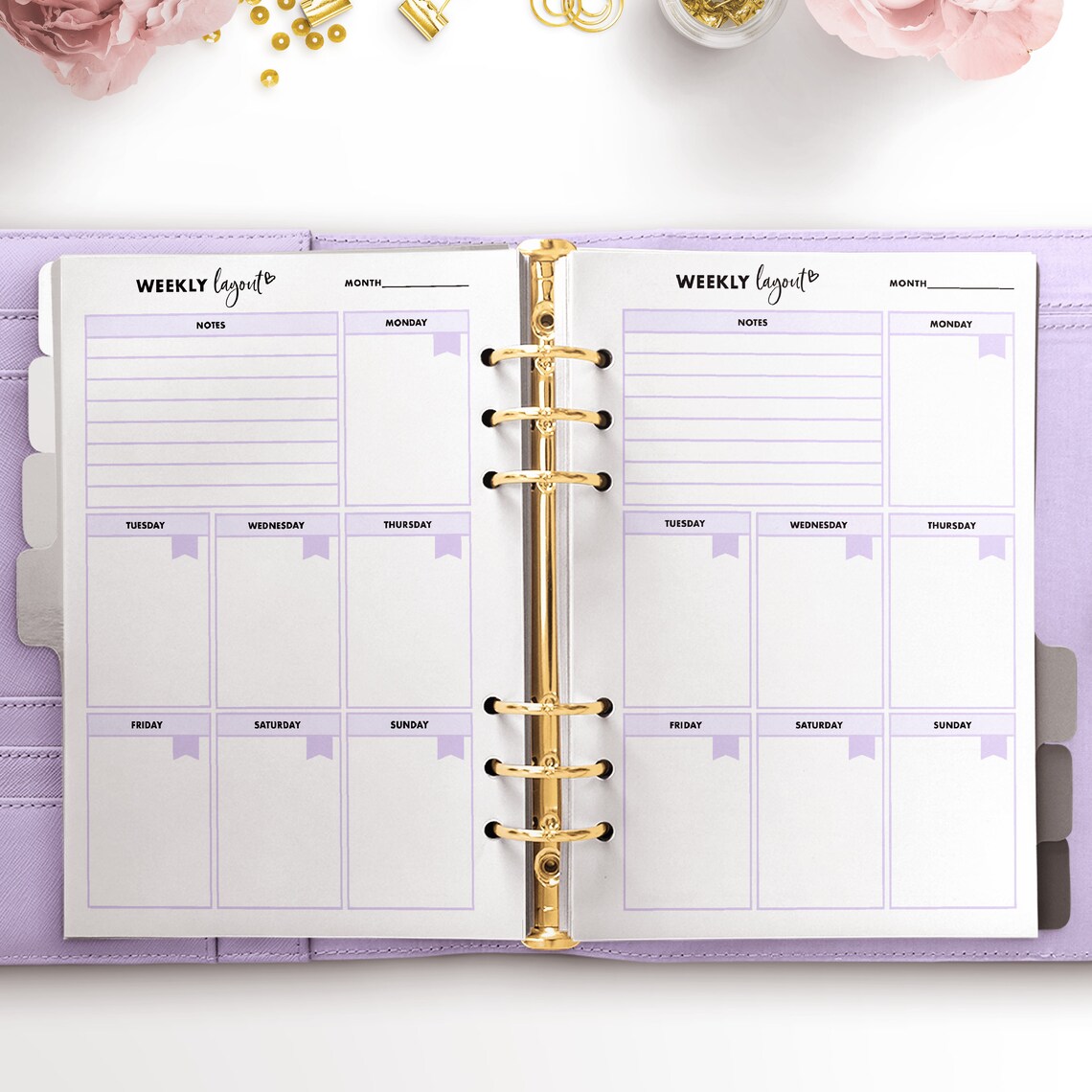 Planify Pro, Personal Wide One Page Weekly Layout, Weekly Planner One ...