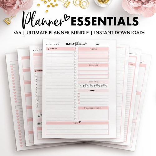 Weekly Meal Tracker A6 Printable Planner Inserts Food Log - Etsy