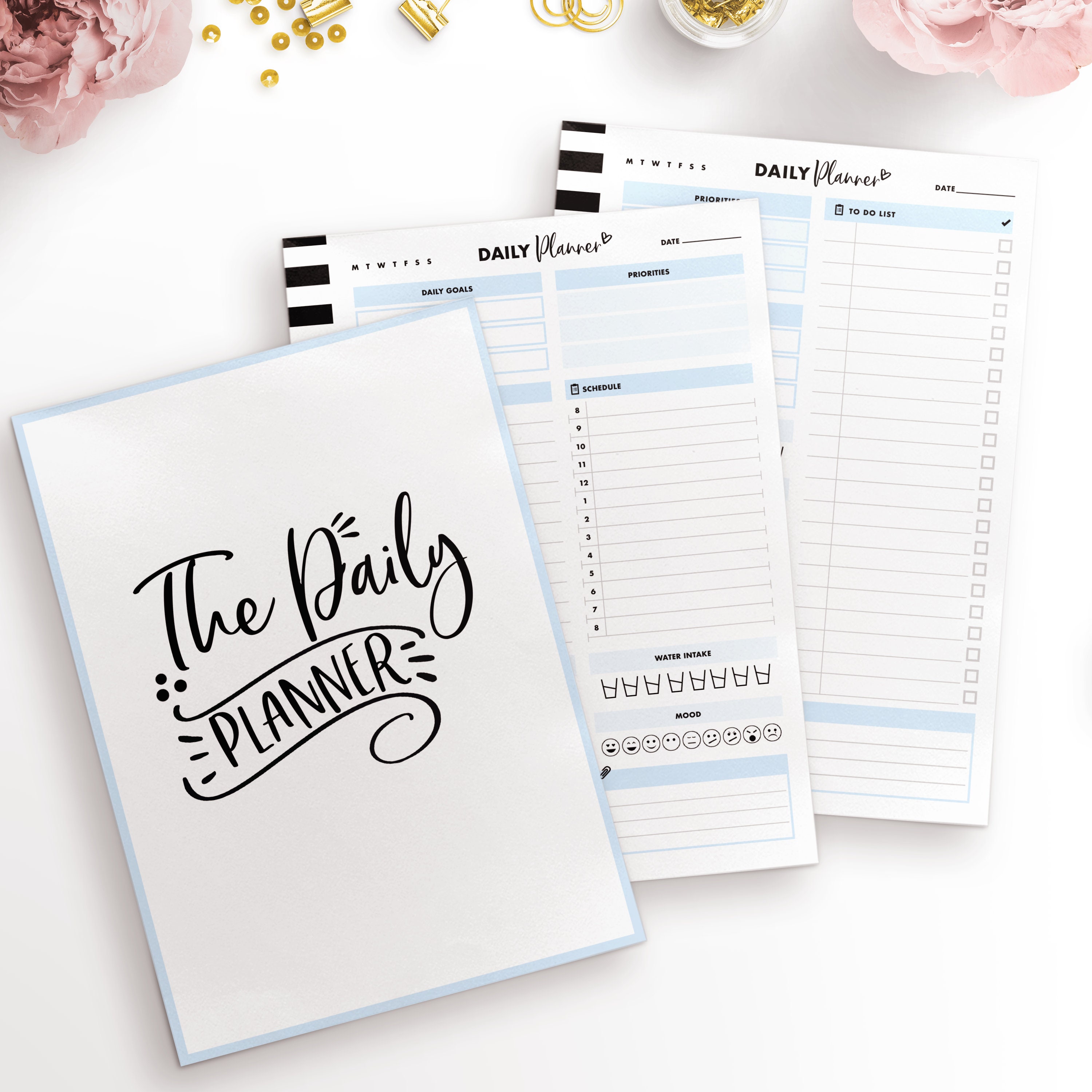 Personal Wide Daily Planner Baby Blue | Etsy