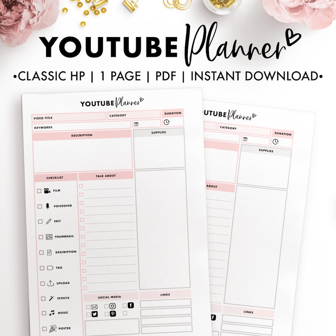 Planify Pro, Classic HP, Youtube Planner - Etsy