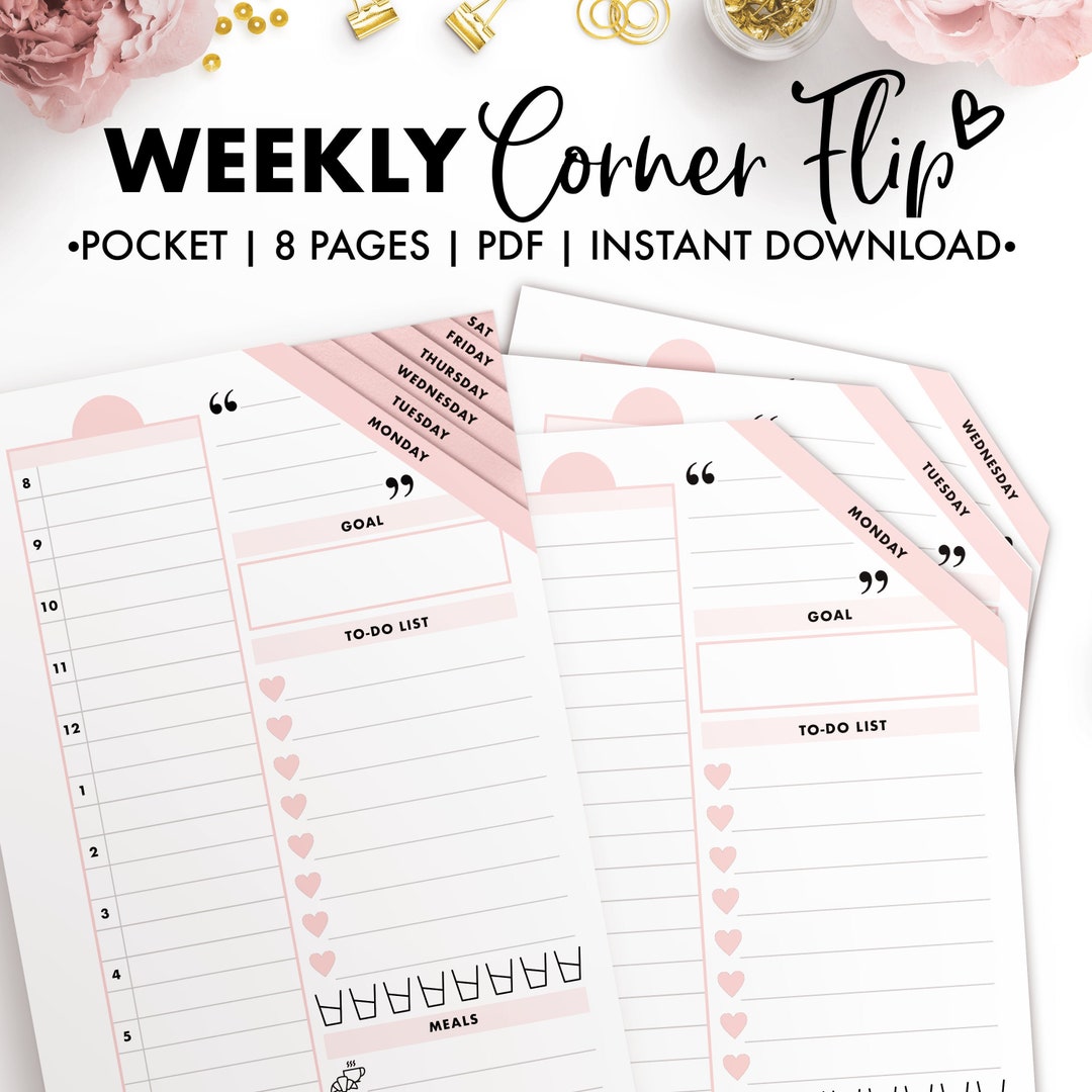 Planify Pro, Pocket Size, Weekly Corner Flip - Etsy