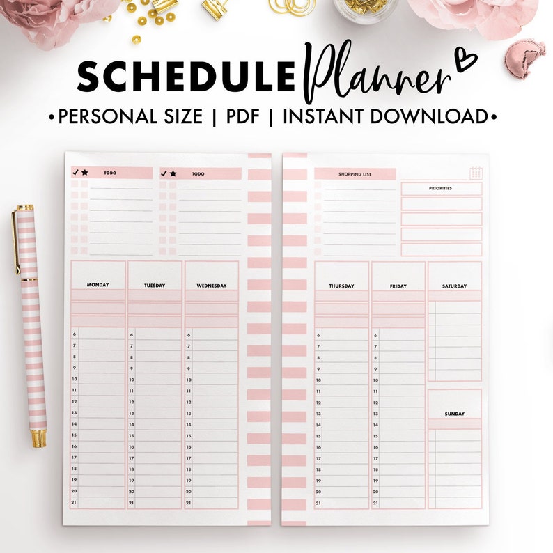 Personal Size Schedule Planner | Etsy