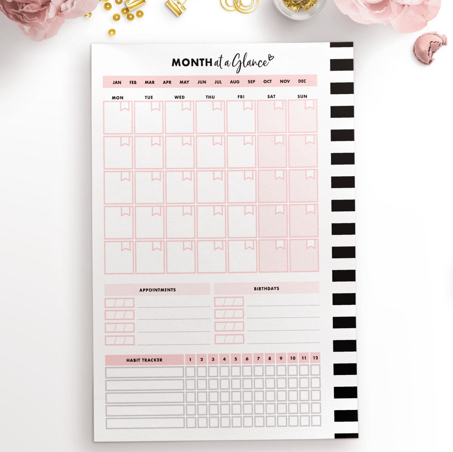 Mini HP Monthly at a Glance | Etsy