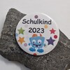 Personalisierter Button Schulkind mit Name und Superheldin für Mädchen als Geschenk zur ...