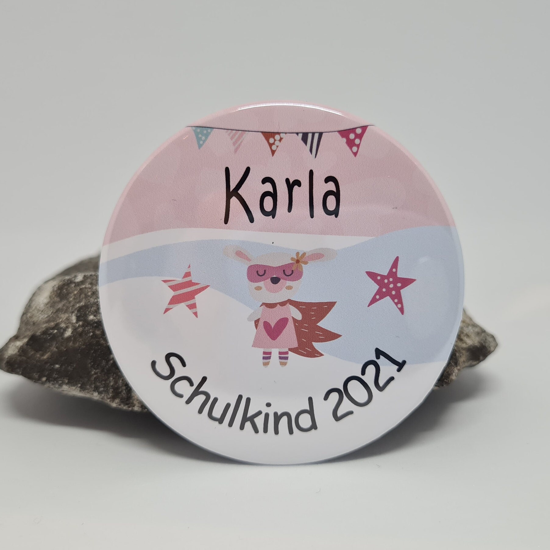 Personalisierter Button Schulkind mit Name und Superheldin für | Etsy