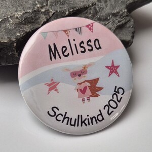 Personalisierter Button Schulkind mit Name und Superheldin für Mädchen als Geschenk zur ...