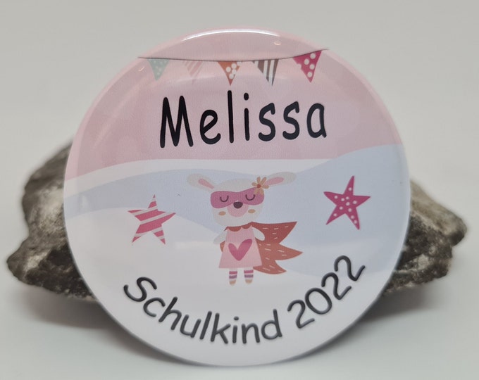 Personalisierter Button Schulkind mit Name und Superheldin für - Etsy.de