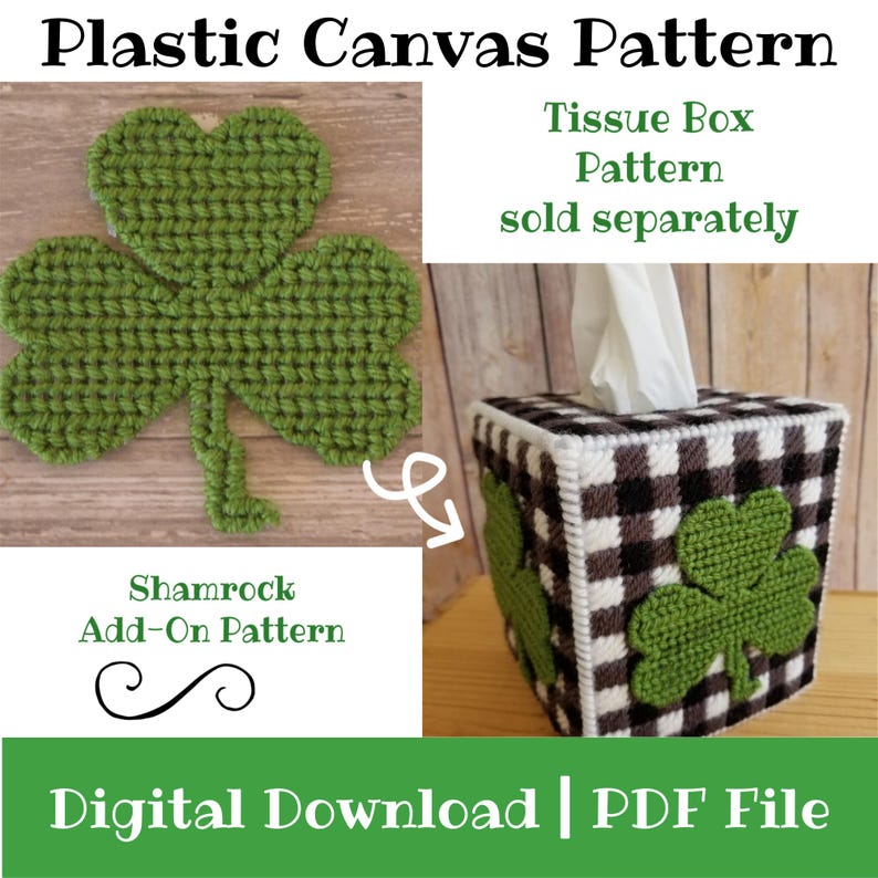ADD ON PATTERN ~ Rustic Shamrock Plastic Canvas Pattern for the Buffalo ...