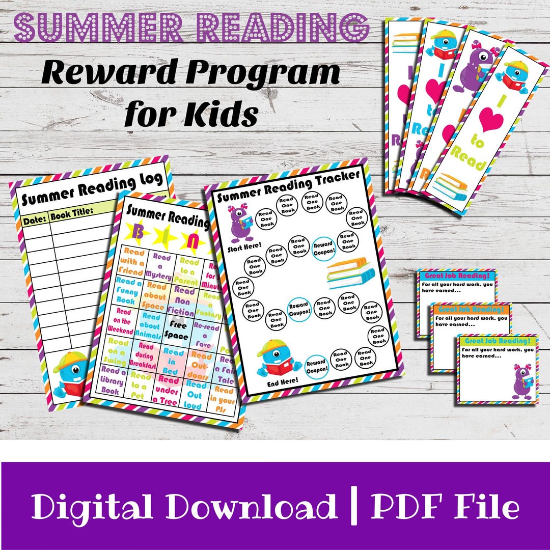 Summer Reading Printables ~ Reading Reward Program for Kids ~ Reading ...
