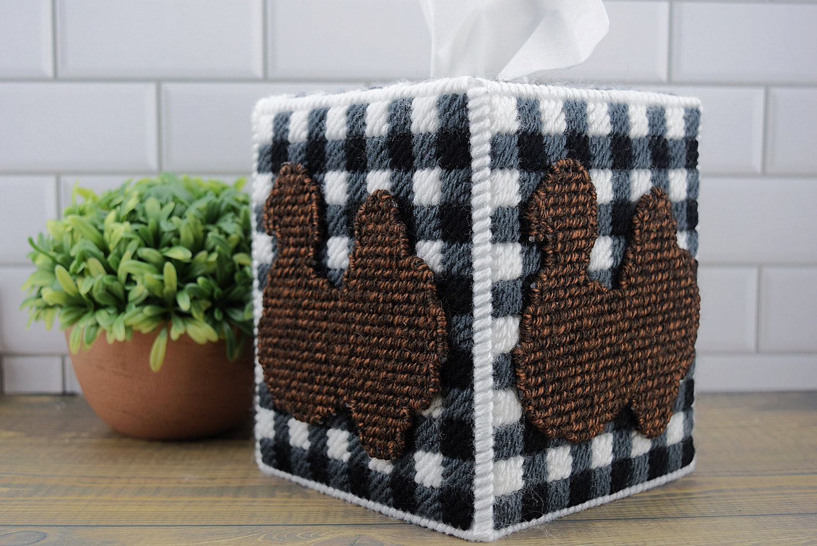 Buffalo Plaid Thanksgiving Tissue Box Cover Plastic Canvas Pattern ...